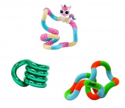 Tangle Toys - Textured Crazy Junior - Blue Orange Green Transparant ...